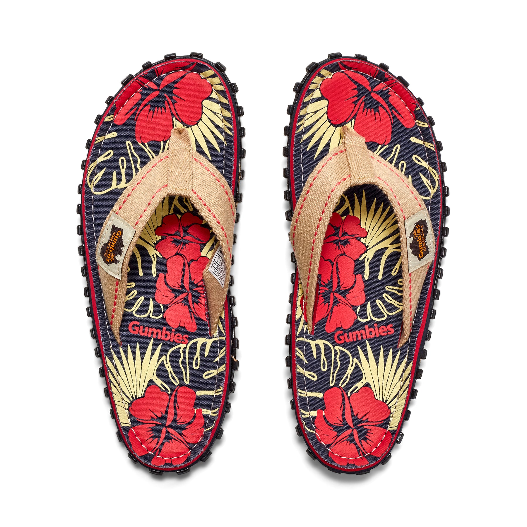 Islander Flip-Flops - Women's - Denim Hibiscus – Gumbies USA